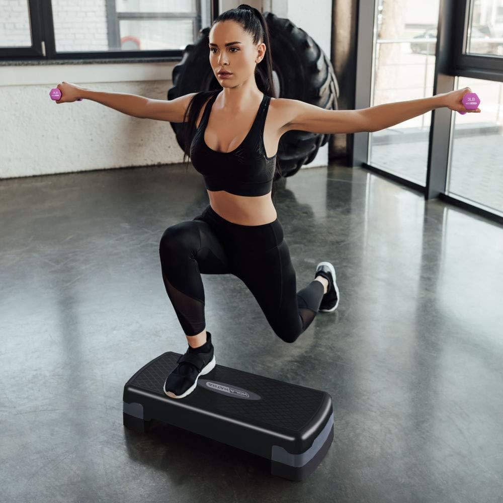 HolaHatha Compact Portable Aerobic Step Platform Exercise Fitness ...
