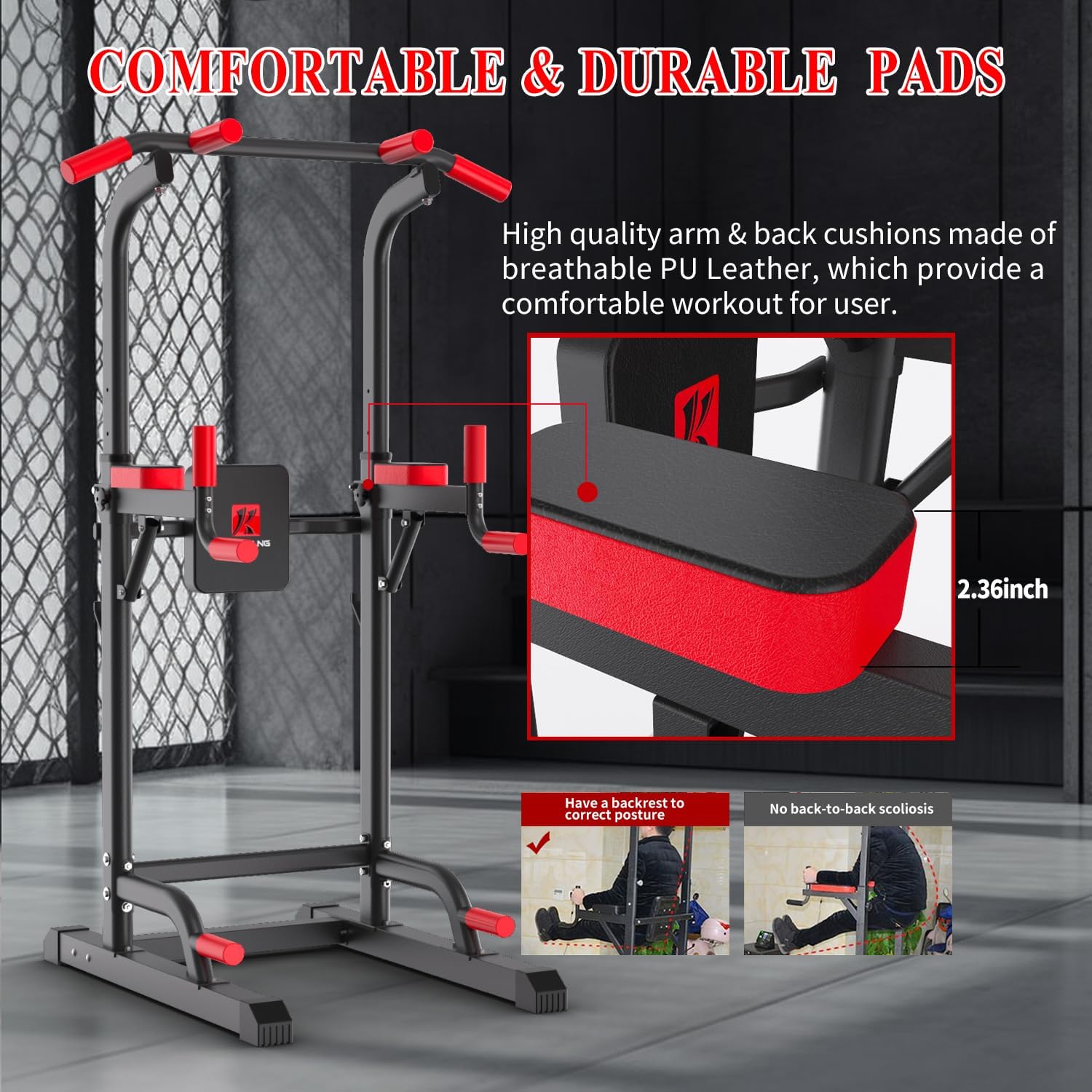 K KiNGKANG Power Tower Dip Station, Multi-Function Assistive Trainer ...