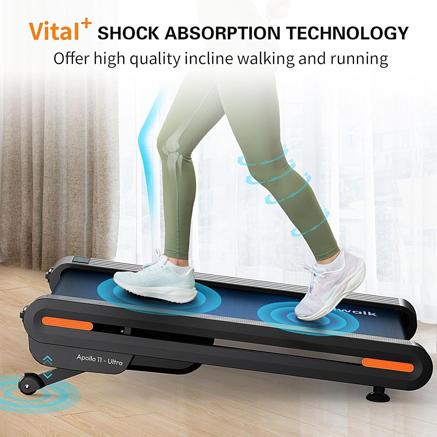 Walking Pad Treadmill with Auto Incline - 18"x43" Wide Full Deck 6 ...