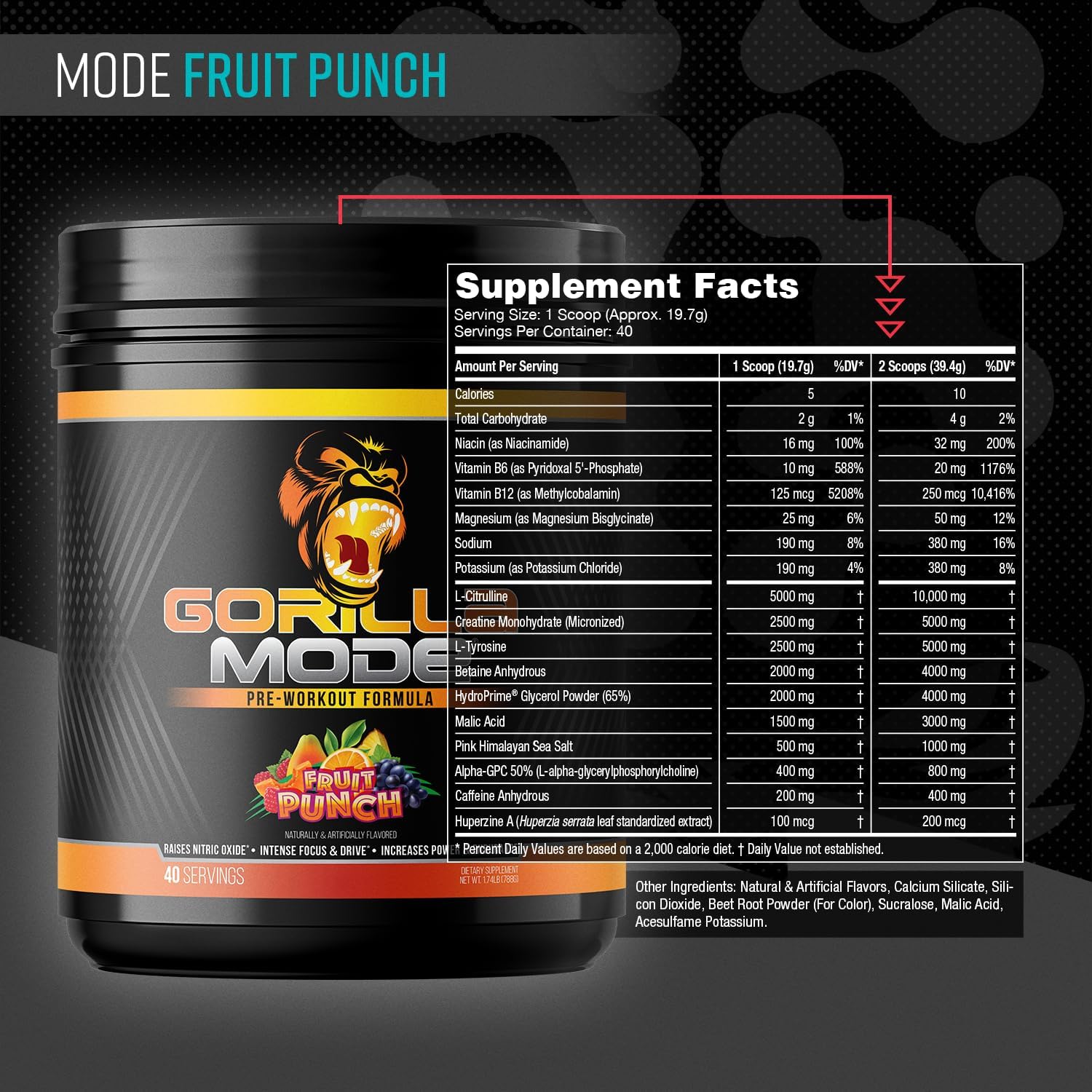 Gorilla Mind Pre Workout - Massive Pumps Laser Focus Energy Power - L ...