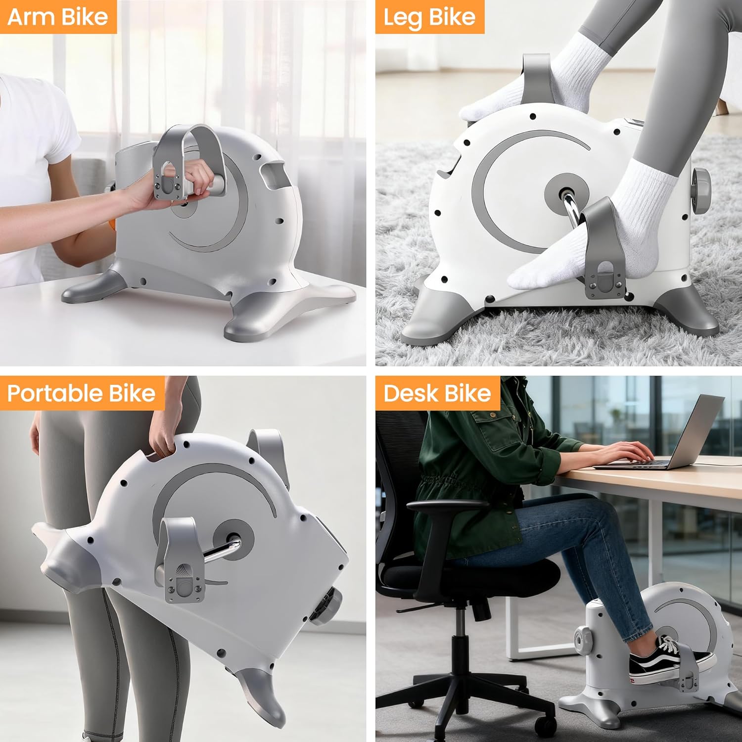 Mini Exercise Bike Pedal Exerciser Under Desk Bike Foot Peddler ...